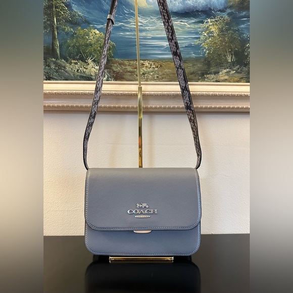Coach | Bags | Coach Brynn Flap Crossbody Bag Grey And Snake Euc | Poshmark